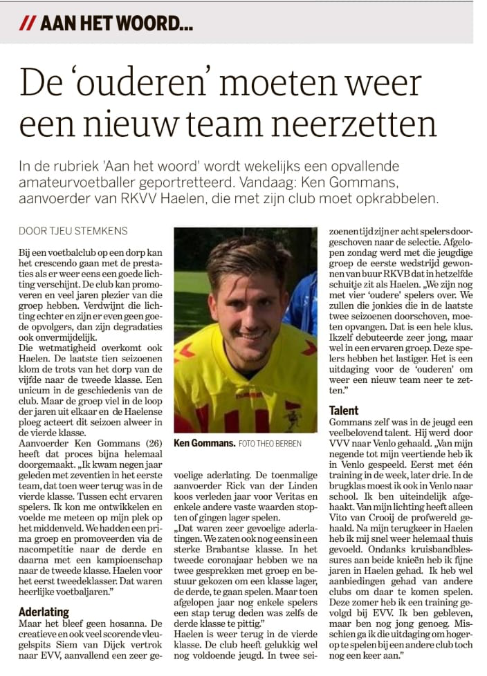 Aan het woord | RKVV Haelen